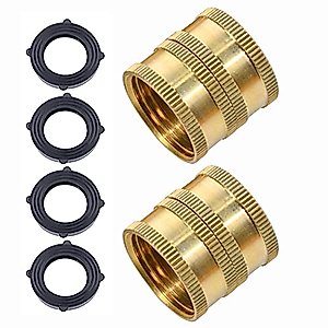 Sanpaint 2 Pack 3/4" Garden Hose Connector with Dual Swivel for Male Hose to Male Hose, Double Female