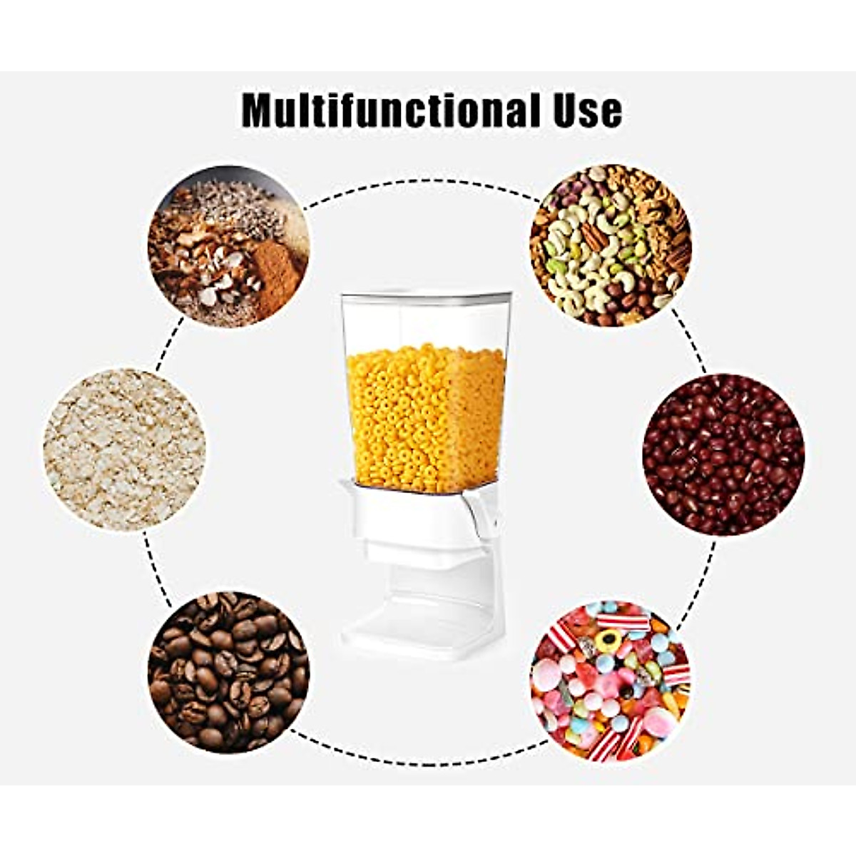 ANRANJU Cereal Dispenser Countertop,Large Cereal Containers Storage Dispenser Dry Food Dispenser Countertop Rice Candy Dispenser Machine Cereal Organizer for Trail Mix, Granola,Nuts,Beans(5500ml)