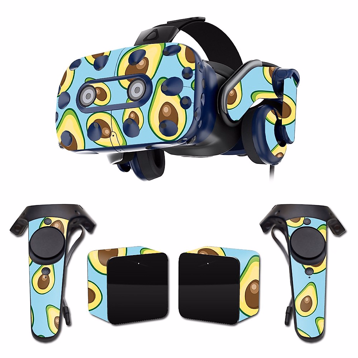 MightySkins Skin Compatible with HTC Vive Pro VR Headset - Blue Avocados | Protective, Durable, and Unique Vinyl Decal wrap Cover | Easy to Apply, Remove, and Change Styles | Made in The USA