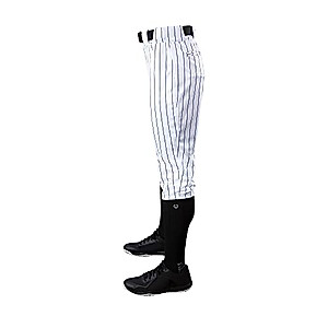 EvoShield Boys Pinstripe Open Bottom Pants, White/Navy, Medium US