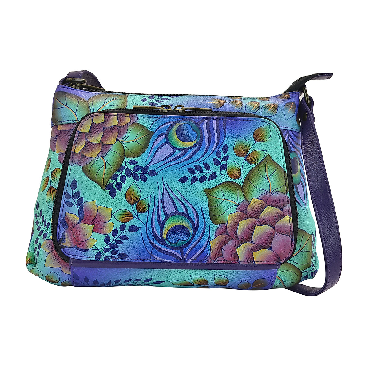 Anna by Anuschka Handpaint LR CBDY Org-8238-PKG, Peacock Garden