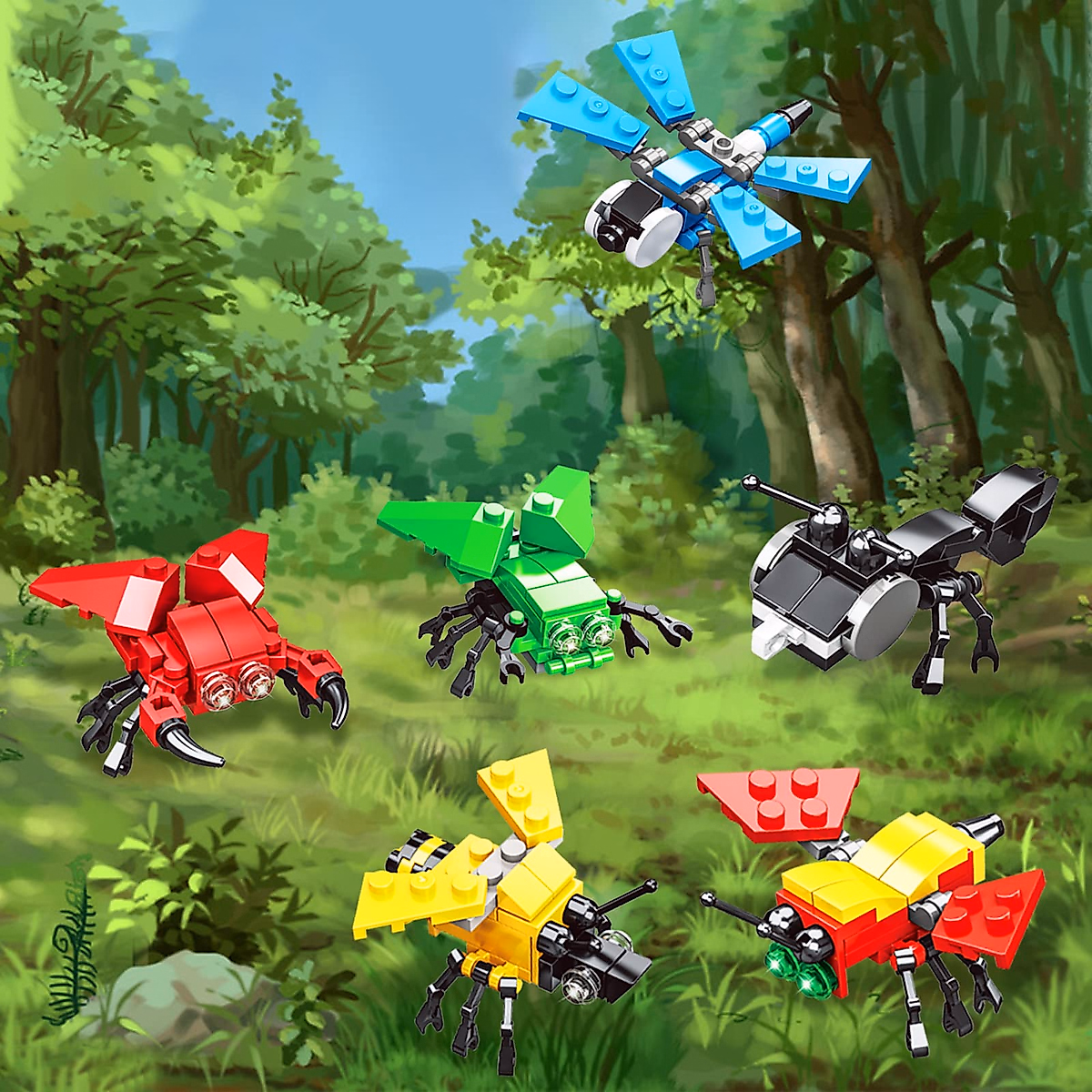 12 Pack 3" Large Easter Eggs Filled Stem Building Toys Easter Basket Stuffers 6 in 1 Transform Animal Building Blocks Easter Party Favors Gifts for Kids Toddlers Boys Girls Teens Easter Eggs Hunt