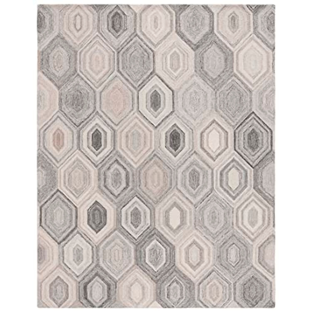 Safavieh Abstract Collection 8' x 10' Natural/Grey ABT902F Handmade Wool Area Rug