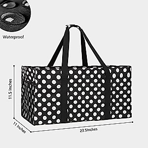 NPBAG Extra Large Utility Tote Bag with Wireframe, Oversized Collapsible Reusable Grocery Shopping Bag, Standable Waterproof Pool Beach Bag, Basket for Storage