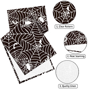 Halloween Table Runner Spider Web Table Runner Black Halloween Table Decorations Halloween Kitchen Decor Spiderweb Table Runner for Seasonal Holidays, Scary Movie Nights Decorations- 13x72 Inch