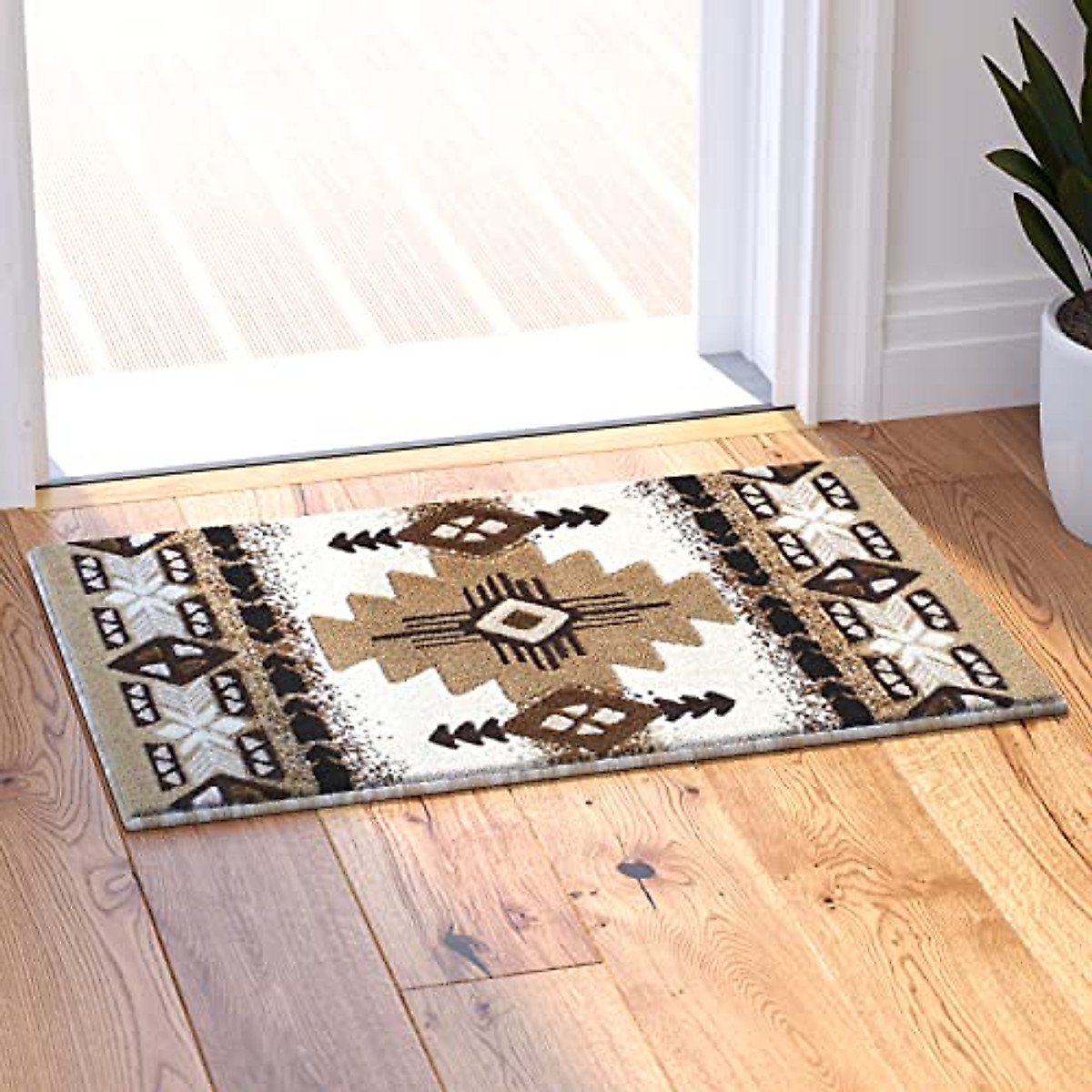Concord Global Trading South West Native American Area Rug Design C318 Ivory (24 Inch X 40 Inch)