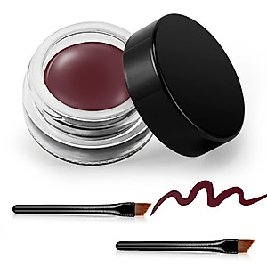 Erinde Waterproof Gel Eyeliner, Long Lasting Cream Eyeliner Gel Pot, High-Intensity Pigments Smudge-Proof Eye Liner Makeup, Water-Resistant Eyeliner with 2PCS Brushes 07# Dry Rose
