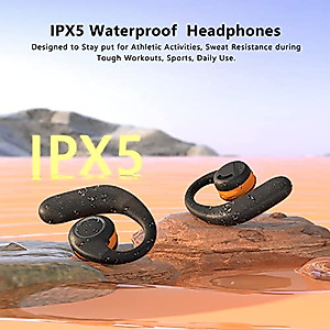 Koobesthy Open Ear Headphones, Bluetooth 5.2 Wireless Earbuds with Ear Hooks, IPX5 Waterproof 100H Playtime Workout Earphones, Dual 16.2mm Dynamic Drivers Touch Control Sport Headphones