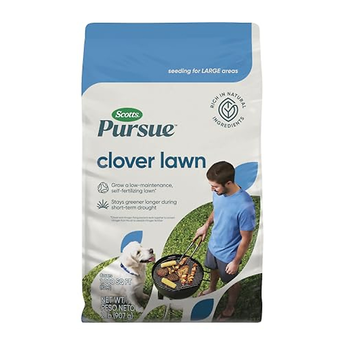 Scotts Pursue Clover Lawn, Rich in Natural Ingredients, 2 lbs.