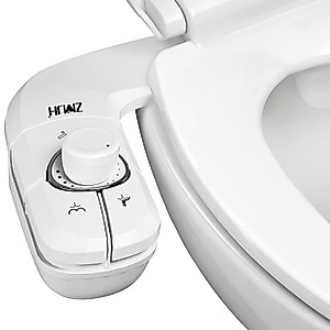 ZMJH J017 Bidet Attachment for Toilet, Non-Electric, One-key disassembly, Self Cleaning Dual Nozzle and Easy Water Pressure Adjustment, Rear/Feminine Wash