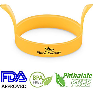 Silicone Egg Rings, Premium Nonstick Multicolored Cooking Ring Molds for Eggs, Pancakes, Mcmuffin Breakfast Sandwiches, English Muffins, Crumpets, and More (4-Pack)