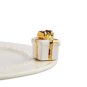 Nora Fleming Hand-Painted Mini: Golden Wishes (White Gift) A185