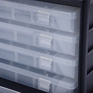 4 Layers Big Fishing Tackle Box, Portable 4 Layers Fishing Case with Handle Firm Adjust Layered for Sea Fishing for Boat Fishing