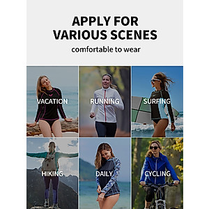 ATTRACO Womens Rash Guard Shirt Swimsuit Swim Top Long Sleeve Diving Shirts