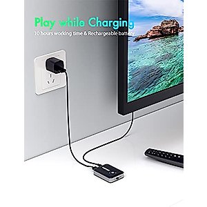 Aisidra Bluetooth Transmitter Receiver V5.0 Bluetooth Adapter for Audio, 2-in-1 Bluetooth AUX Adapter for TV/Car/PC/MP3 Player/Home Theater/Switch, Low Latency, Pairs 2 Devices Simultaneously