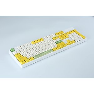 104 + 27 Keycap Set, Dye-Sublimation PBT Keycaps, Cherry Profile Custom Keycaps for DIY Cherry MX Mechanical Gaming Keyboards, Lemon Lime