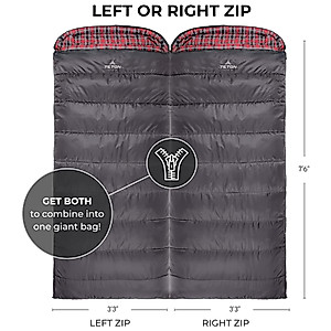 TETON Sports Celsius XXL 0 Degree Sleeping Bag - 0˚F Cold-Weather Sleeping Bag for Adults– Camping Made Easy….and Warm. Compression Sack Included