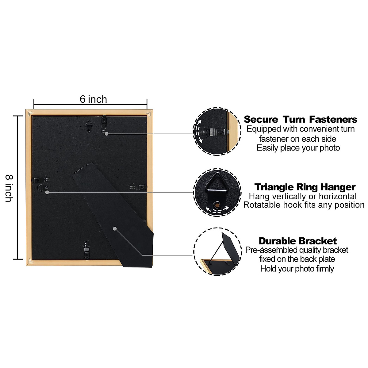 VIOLABBEY 6x8 Picture Frame Red, Photo Frame Set of 4, Display 4x6 Photo with Mat and 6x8 without Mat, Wall or Tabletop, HD Real Glass