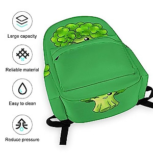Broccoli Cartoon Laptop Backpack Printed Shoulder Bag Casual Daypack Travel Camping Work Bags