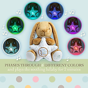 KIDS PREFERRED Guess How Much I Love You - Nutbrown Hare Rabbit Stuffed Animal with Multicolor Soothing Lights and Musical Star Plays Twinkle Twinkle Little Star,
