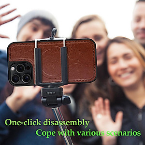 DJBEAR for iPhone 15 Pro Max 6.7"[compatible magsafe] wallet case,[Magnetic 2-in-1 Detachable][Back Flip Folio phone cases][RFID Blocking Leather] Shockproof Women Men Cover for Apple 15 ProMax Brown