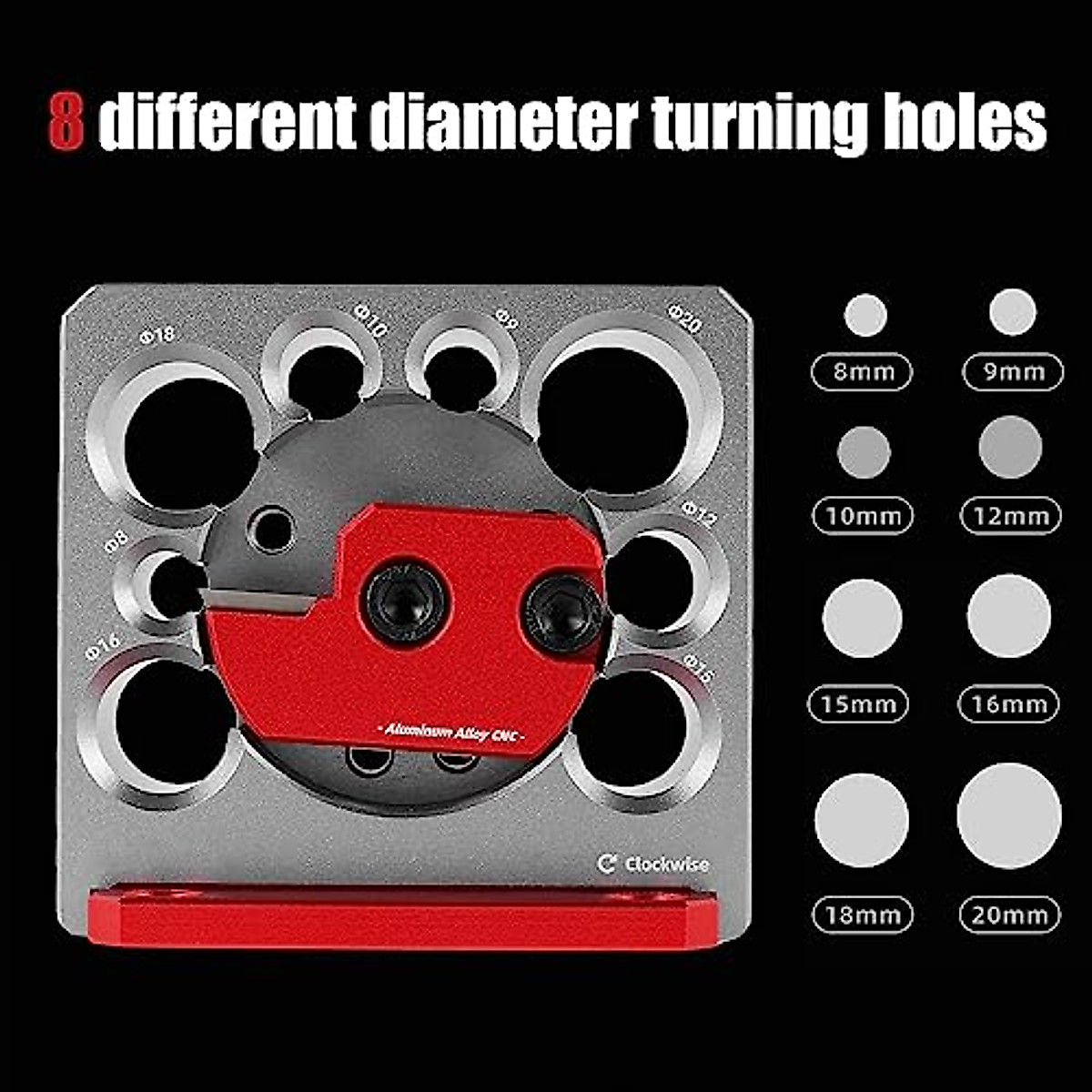 6Pcs Dowel Maker Jig Kit,Metric 8mm to 20mm Adjustable Dowel Maker with Carbide Blade,Electric Drill Milling Dowel Round Rod Auxiliary Tool for Wooden Rods Sticks Woodworking (Silver Red)