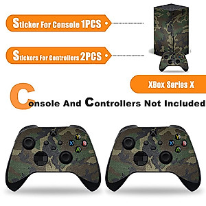 FOTTCZ Vinyl Skin for Xbox Series X Console and Controllers, Sticker Decal Protect Xbox Series X Devices - Army Camouflage