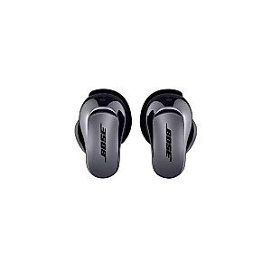 Bose QuietComfort Ultra True Wireless Bluetooth Adjustable Noise Cancelling Earbuds, Spatial Audio, Up to 6 Hours of Play Time, Black Bundle with Alternate Sizing Kit
