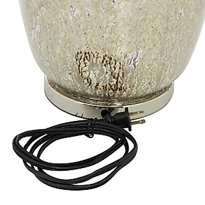 Deco 79 Glass Room Table Lamp Accent Lamp with Faux Mercury Glass Finish, Lamp 16" x 16" x 27", Silver
