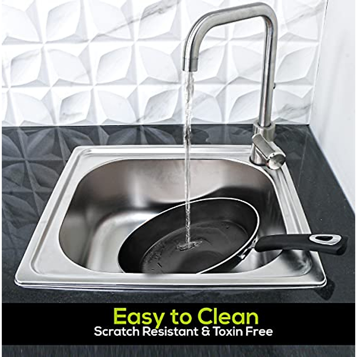 Utopia Kitchen - Saute Fry Pan - Nonstick Frying Pan - 11 Inch Induction Bottom - Aluminum Alloy and Scratch Resistant Body - Riveted Handle (Grey-Black)