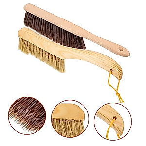 TOBBOMEY 2pcs Kitchen Carpet Cleaner Brush Carpet Brush Handheld Broom Brush for Cleaning para Limpiar Dust Collector for Home Hand Brooms Sweeper Broom Duster Cleaning Brush Wooden