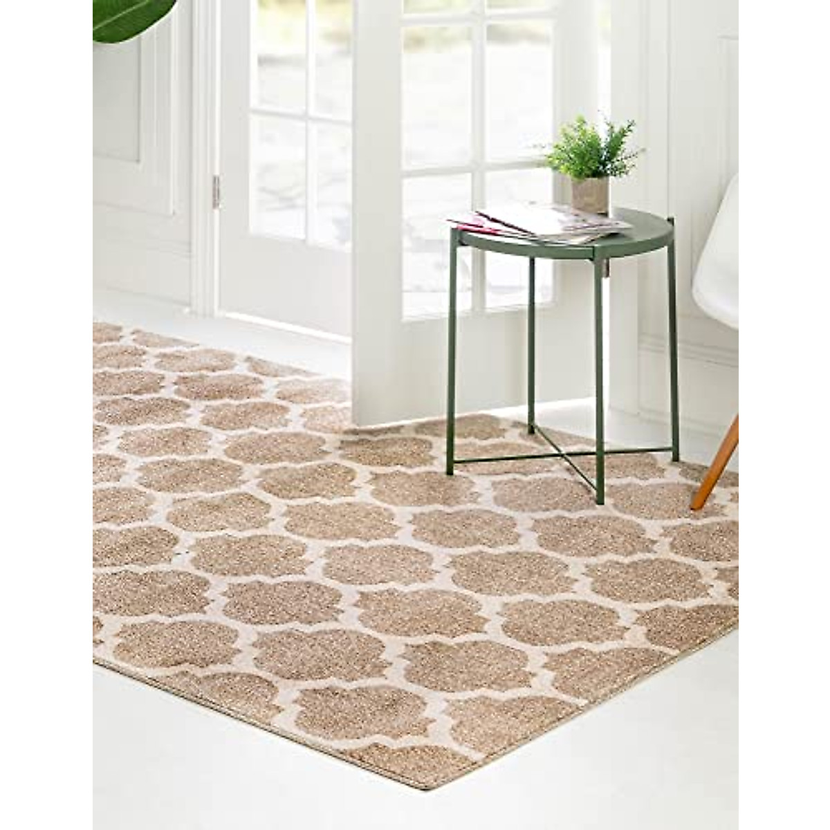 Rugs.com Lattice Collection Rug – 9' x 12' Light Brown Medium Rug Perfect for Living Rooms, Large Dining Rooms, Open Floorplans