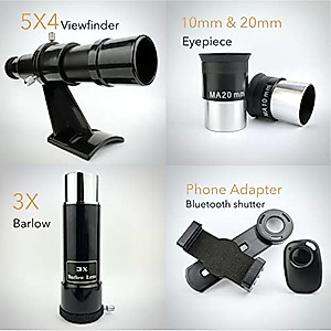 AstroLite 70AZ Refractor Telescope Travel Bag Bundle – 20x-120x Magnification - 70mm Aperture 400mm Focal Length Telescope – Bonus Smartphone Adapter - Manual Alt-AZ Telescope for Beginners