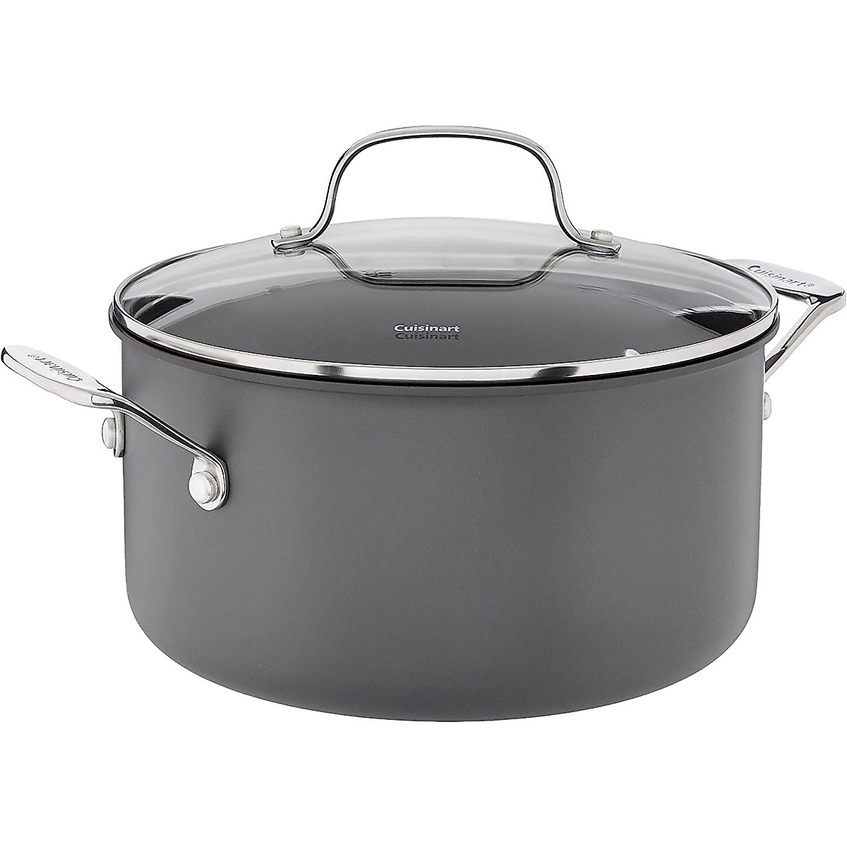 Cuisinart 644-24 Chef's Classic 6-Quart Nonstick-Hard-Anodized, Stockpot w/Cover & 619-18 Nonstick-Hard-Anodized, 2-Quart, Saucepan w/Cover