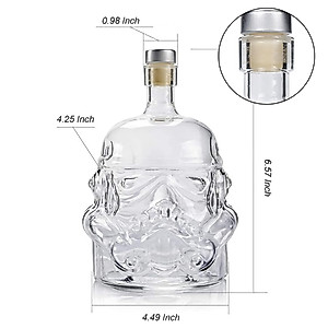 Konpwine Whiskey Decanter Transparent Creative Bottle Whiskey Decanter Set Whiskey Carafe for Wine, Liquor, Scotch, Bourbon, Brandy,Gifts for Dad,Husband,Boyfriend. (A-Bottle+2 Glasses)