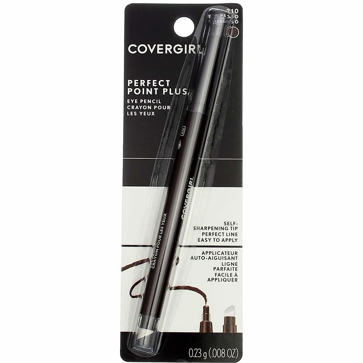 CoverGirl Perfect Point Plus Self Sharpening Eye Pencil, Espresso [210], 0.008 ounces (Pack of 3)