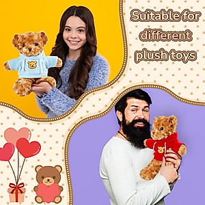 Junkin 5 Pcs Bear Clothes Tee Bear Hoodie Fit 14-18 Inches Bears Sublimation Stuffed Animal Clothes Cute Tiny Clothes DIY Bear Toy Make Your Own Plush Doll Clothes