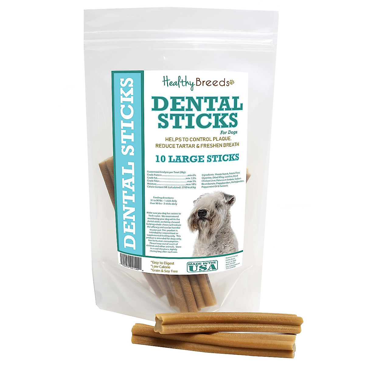 Healthy Breeds Soft Coated Wheaten Terrier Dental Sticks Large 10 Count