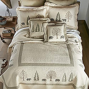 Donna Sharp Throw Pillow - Bear Creek Lodge Decorative Throw Pillow with Bear Pattern - Square