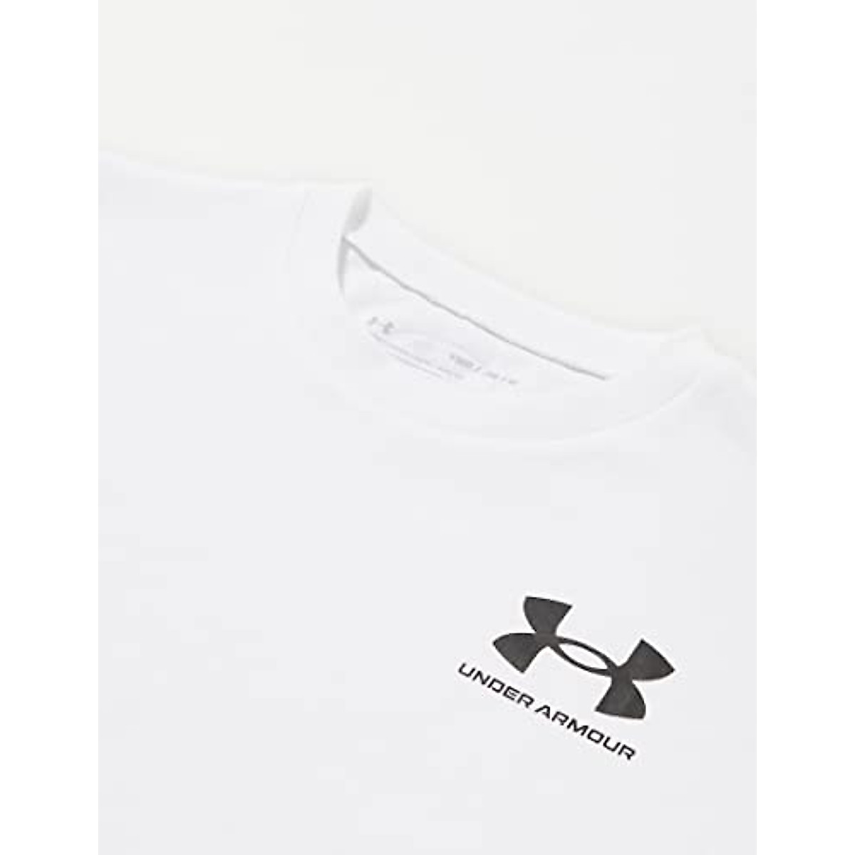 Under Armour Boys' Sportstyle Left Chest Short-Sleeve T-Shirt , White (100)/Black , Youth Large