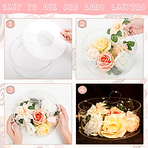 3 Pcs Clear Cake Stand with 3 LED Lights Fillable Acrylic Cake Stand with Lid, Wedding Cake Stand Clear Acrylic Cake Box Floating Cake Stand Cylinder Stands for Party Wedding Birthday Anniversary