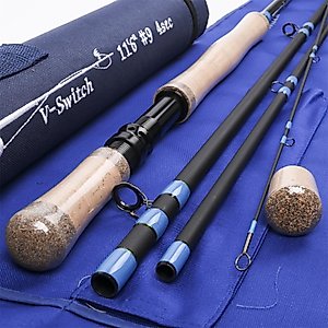 M MAXIMUMCATCH Maxcatch Two-Handed Switch Fly Rod Carbon 4-Piece Switch Rod Fly Fishing (11'6'' 9 wt 4 sec)