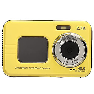 Digital Camera,2.7K HD Digital Camera 16X Zoom Smart 48MP Underwater Camera (Yellow)