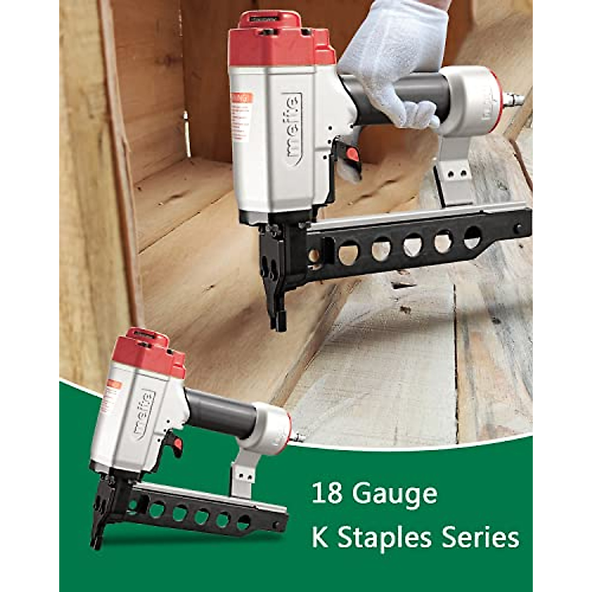 meite 18 Gauge 1/4-Inch Narrow Crown Staples, 1-1/2-Inch Length Heavy Duty Galvanized Upholstery Staples for Electric or Pneumatic Narrow Crown Stapler Guns (4,000 PCS)