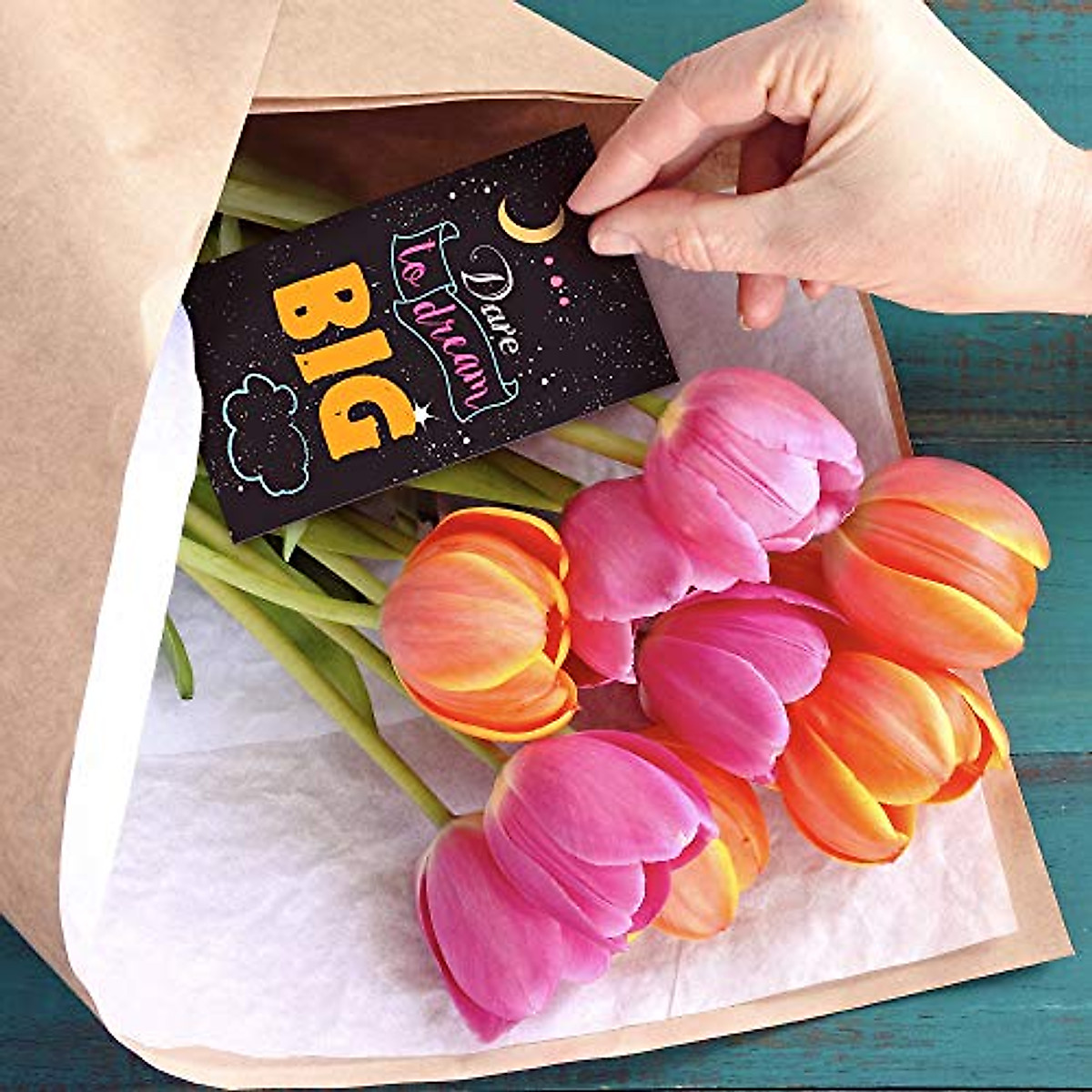 Uplifting Motivational Inspirational Cards - 50 Cards for Appreciation Gratitude and Encouragement - Business Card Size