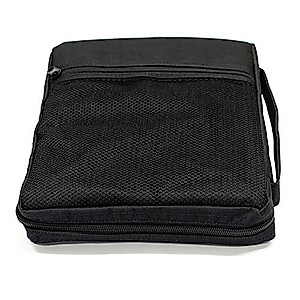 Black Names of Jesus Embroidered Polyester Bible Cover Case with Handle, (Maxi) 2X-Large