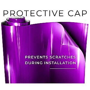 VViViD+ Ultra Gloss Candy Purple Vinyl Car Wrap Premium Paint Replacement Film Roll with Nano Air Release Technology, Stretchable Protective Cap Liner, Self Adhesive (1ft x 5ft)