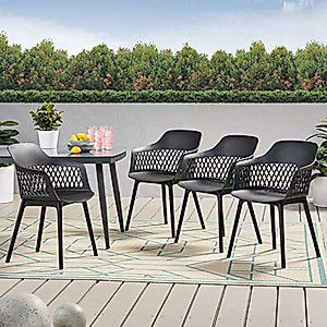 Christopher Knight Home Madeline Outdoor Dining Chair (Set of 4), Black