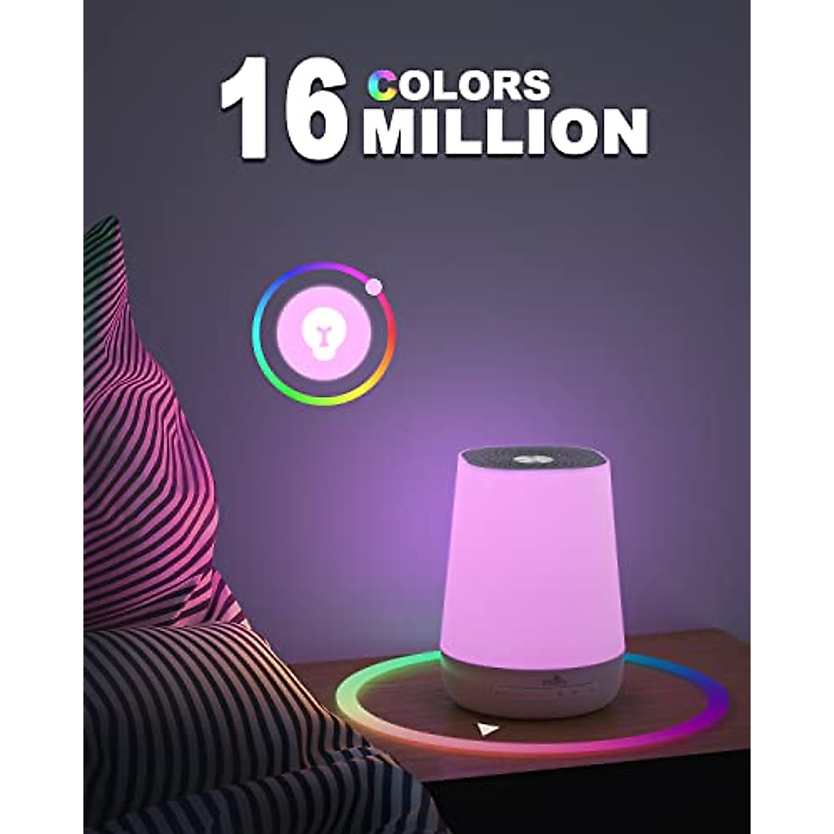 BABYMUST Baby White Noise Machine, Sound Machine with Night Light for Baby Sleeping, 34 Soothing Sounds, App Remote Control, Set Wake up & Sleep Schedule, Timer, Rechargeable, Portable for Travel