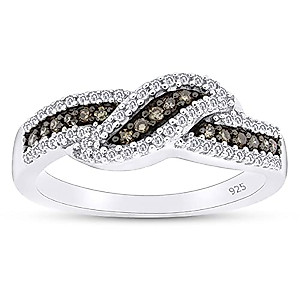 AFFY 1/2 CTTW Sterling Silver White & Brown Diamond ring